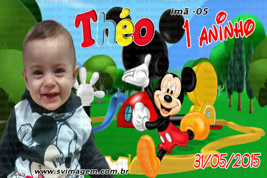 Imã de geladeira personalizado no tema A Casa do Mickey