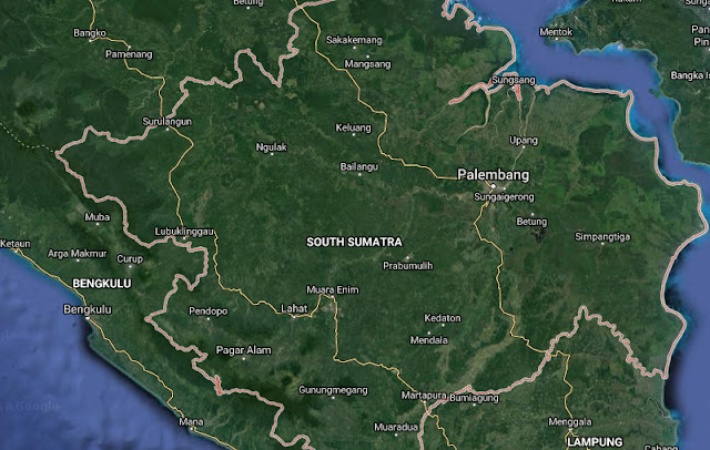 Peta Sumatera Selatan HD Terbaru