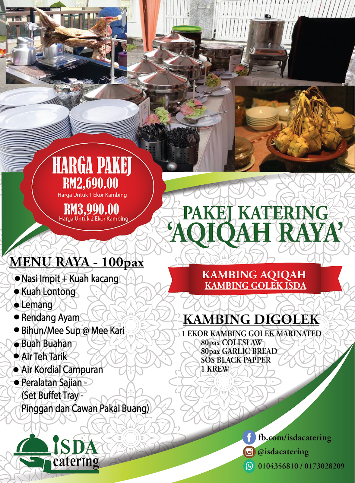 PAKEJ KATERING AQIQAH RAYA 2019 ~ ISDA Catering & Wedding Planner ...
