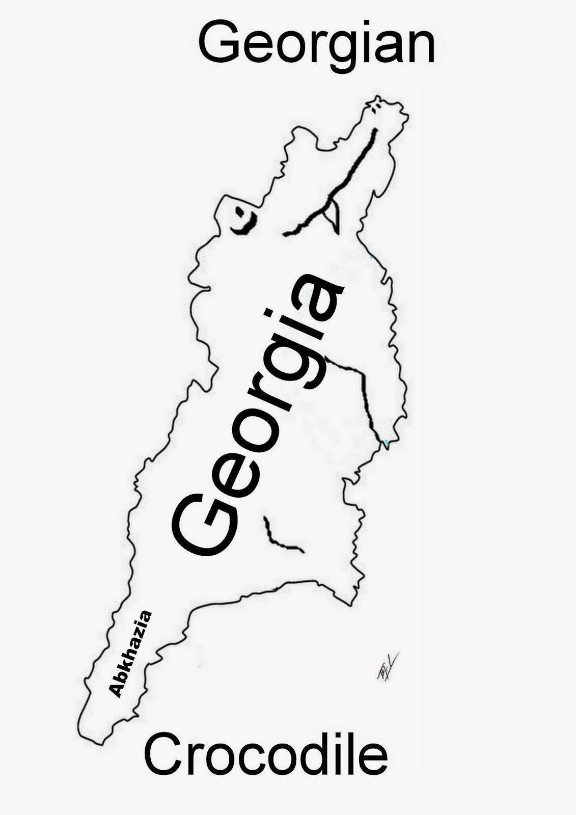 Funny maps: An outline map of Georgia (republic)