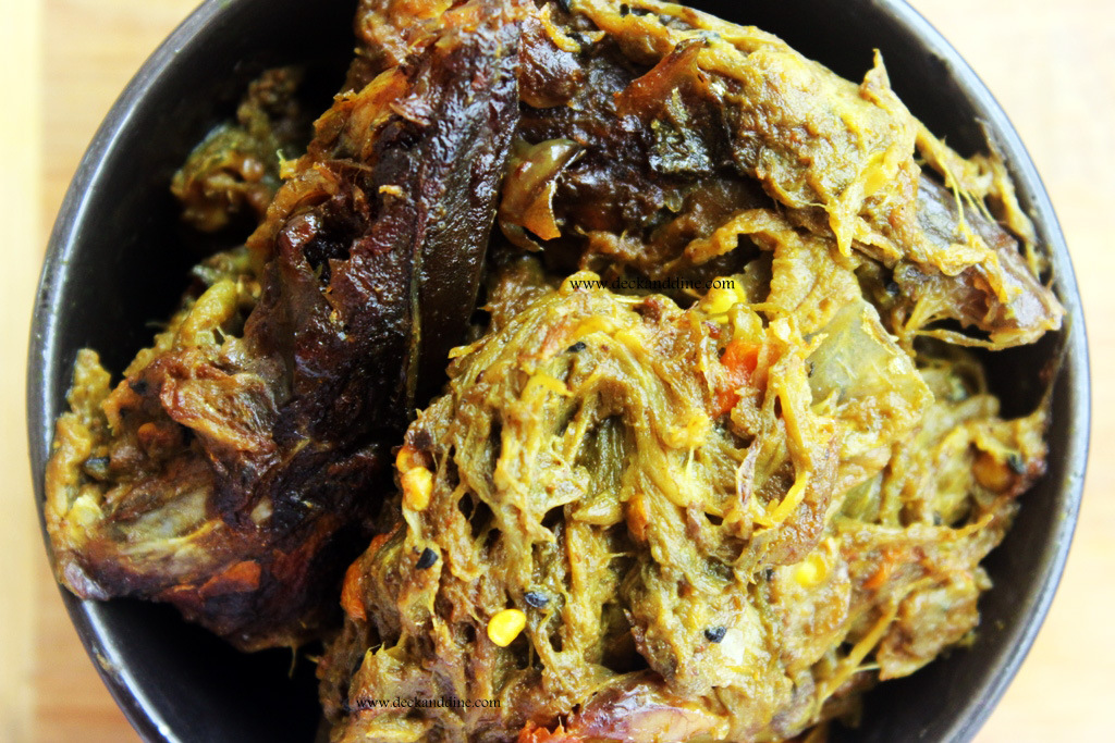 Ilish Macher Matha diye Kochu Shak / Taro Stem cooked with Hilsa fish ...