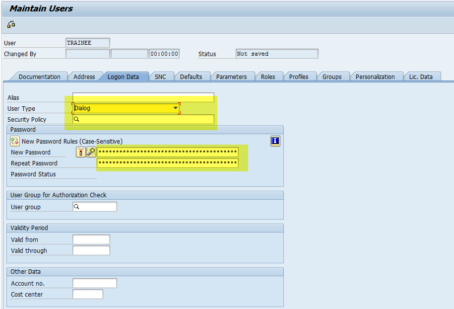 EMBEDDED SAP 360: USER CREATION IN SAP
