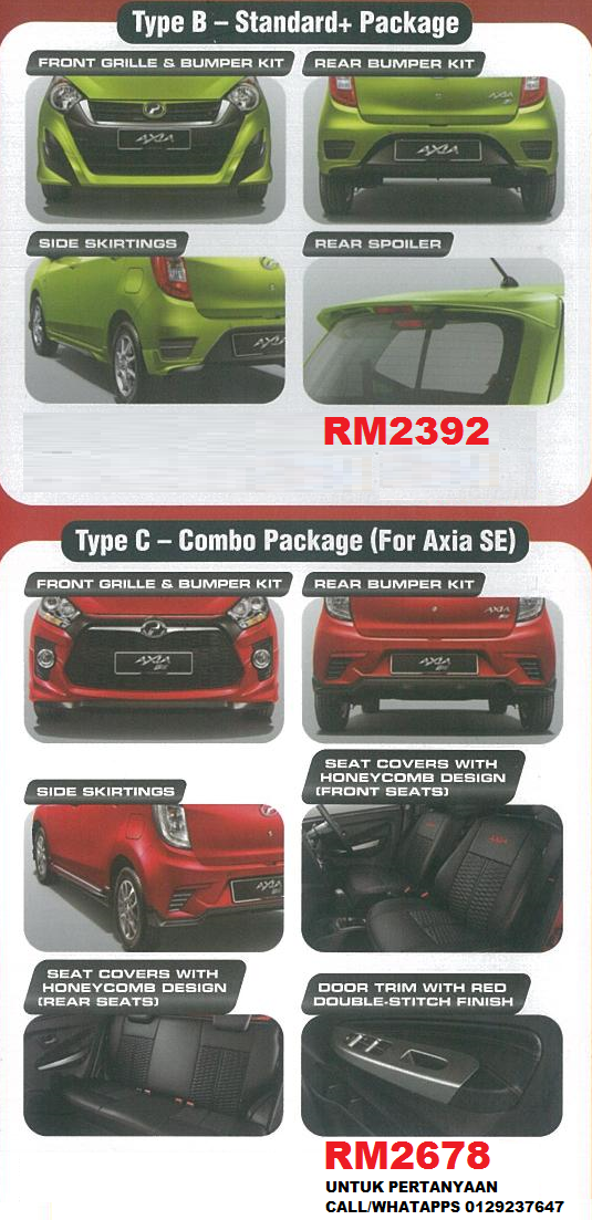 Promosi Perodua Axia standard G + Bodykit original Gear Up,Full Loan ...