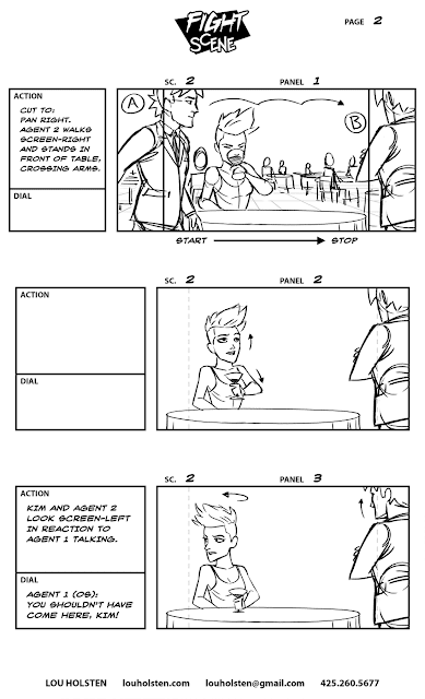 Lou Holsten: Fight Scene - storyboards