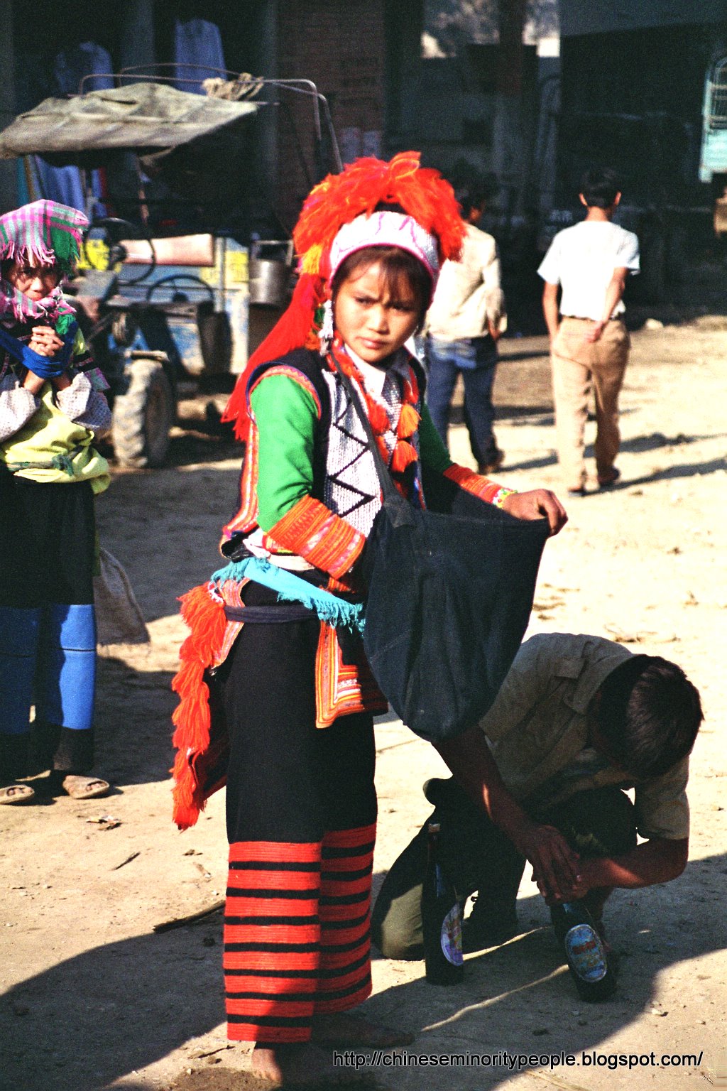 Chinese Minority People 1993: Colourful ethnic minority girl in ...