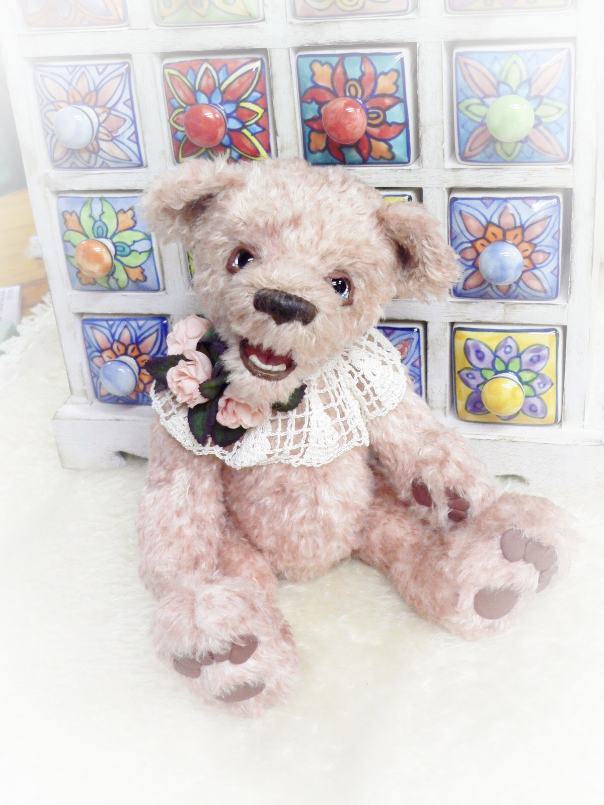Megan's Tiny Treasures: Nellie - Open Mouth Teddy Bear Workshop