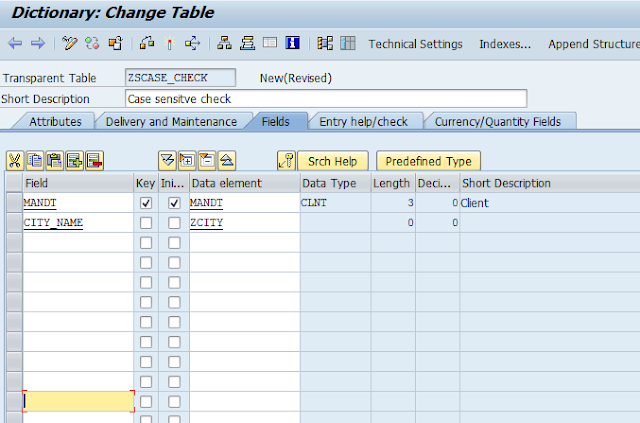 Sap Abap Consultant Career Sap Abap Data Dictionary Case Sensitive In Customize Tablesap Abap