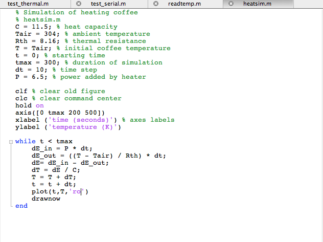 ENGR 160: Eunice Paik's Blog: MATLAB Thermal Systems Part 2