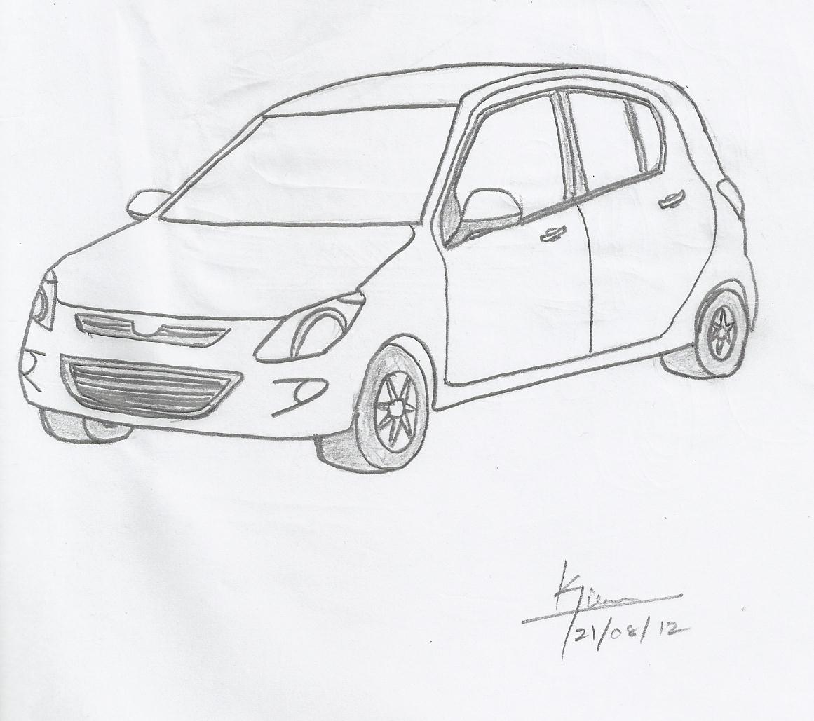 Drawing Car - Free Hand Sketching: Atlast i made it!!!!!