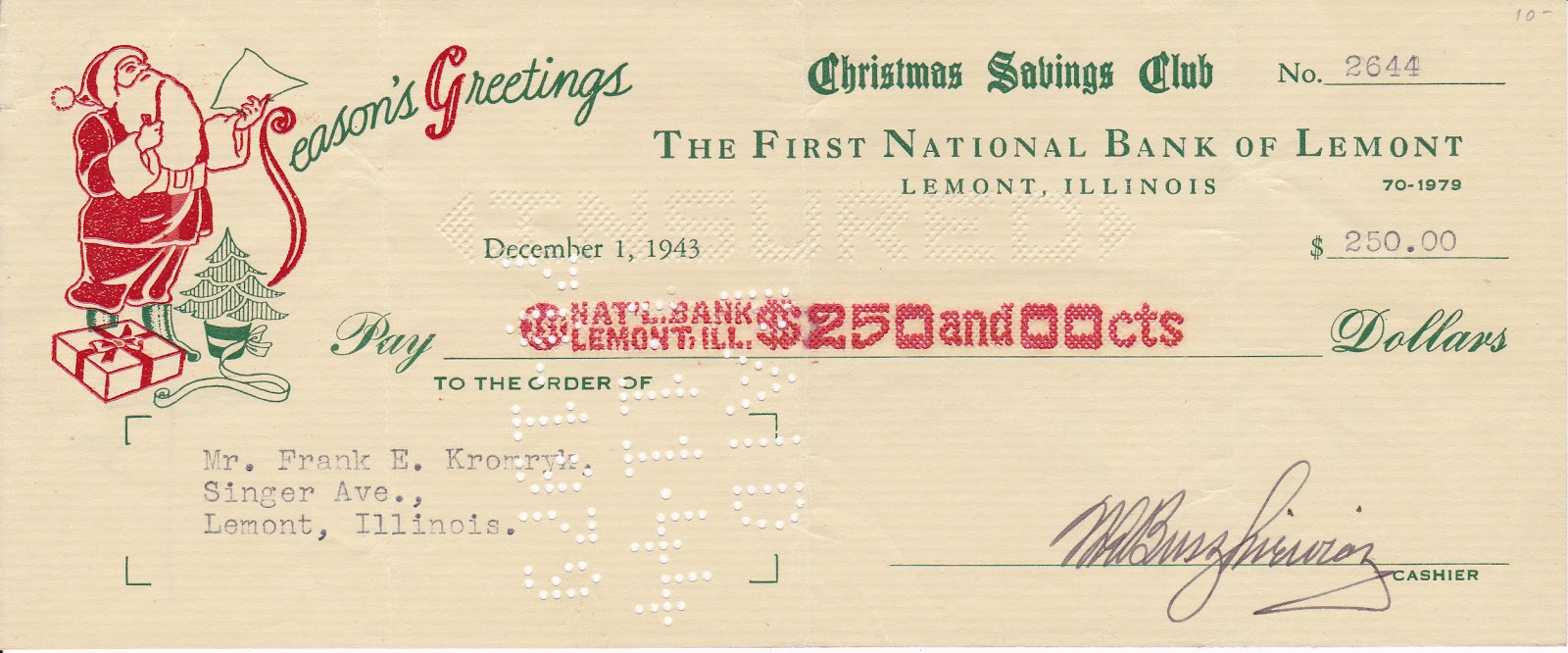 Bob Lemke's Blog: Collecting colorful Christmas Club checks