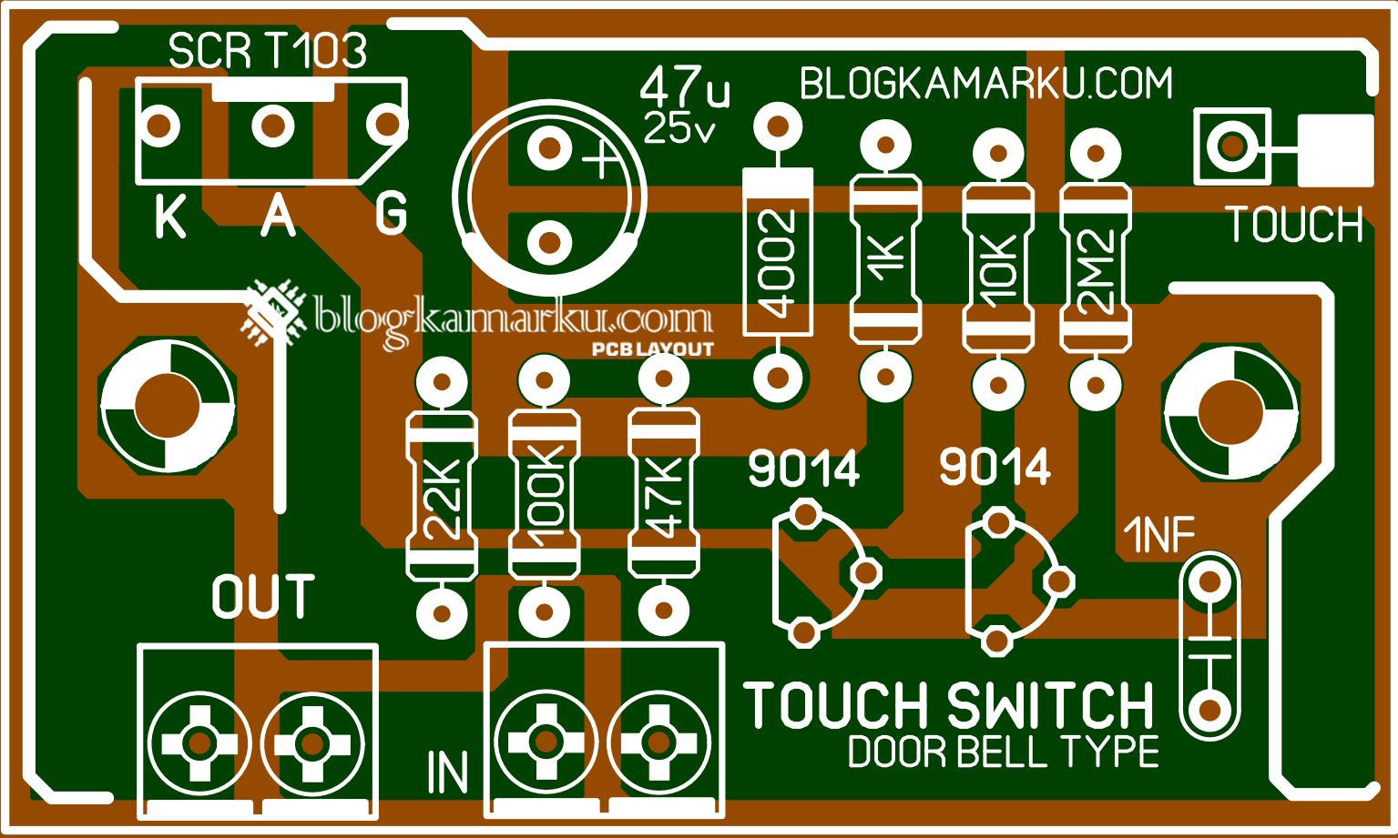 PCB Layout Touch Bell Door Bell Type Komplit dengan Skema – BLOGKAMARKU