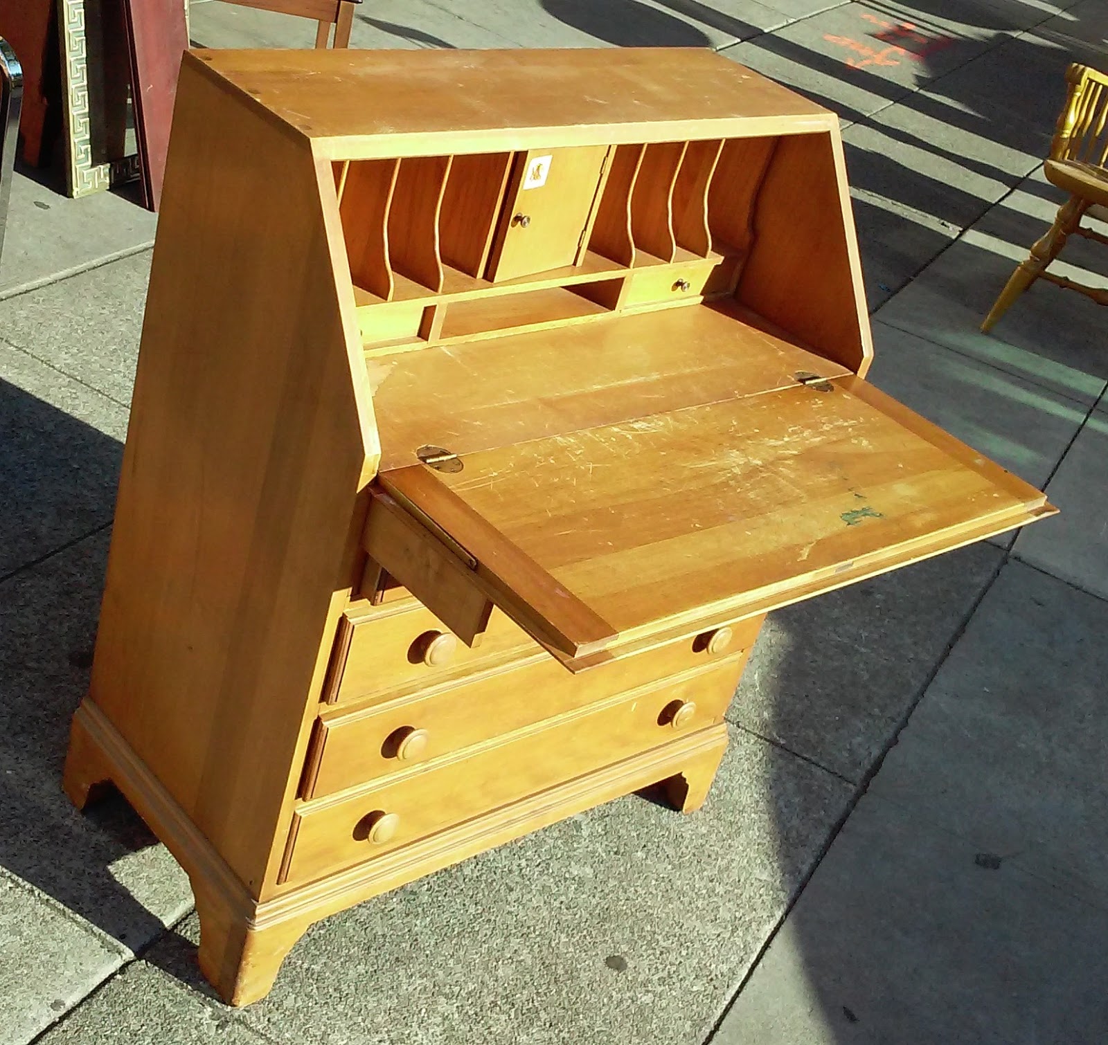 UHURU FURNITURE & COLLECTIBLES: SOLD Colonial Style Mahogany Secretary ...