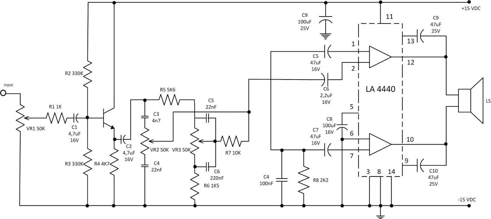 Amplifier LA4440 BTL Mono - Elektro Jiwaku