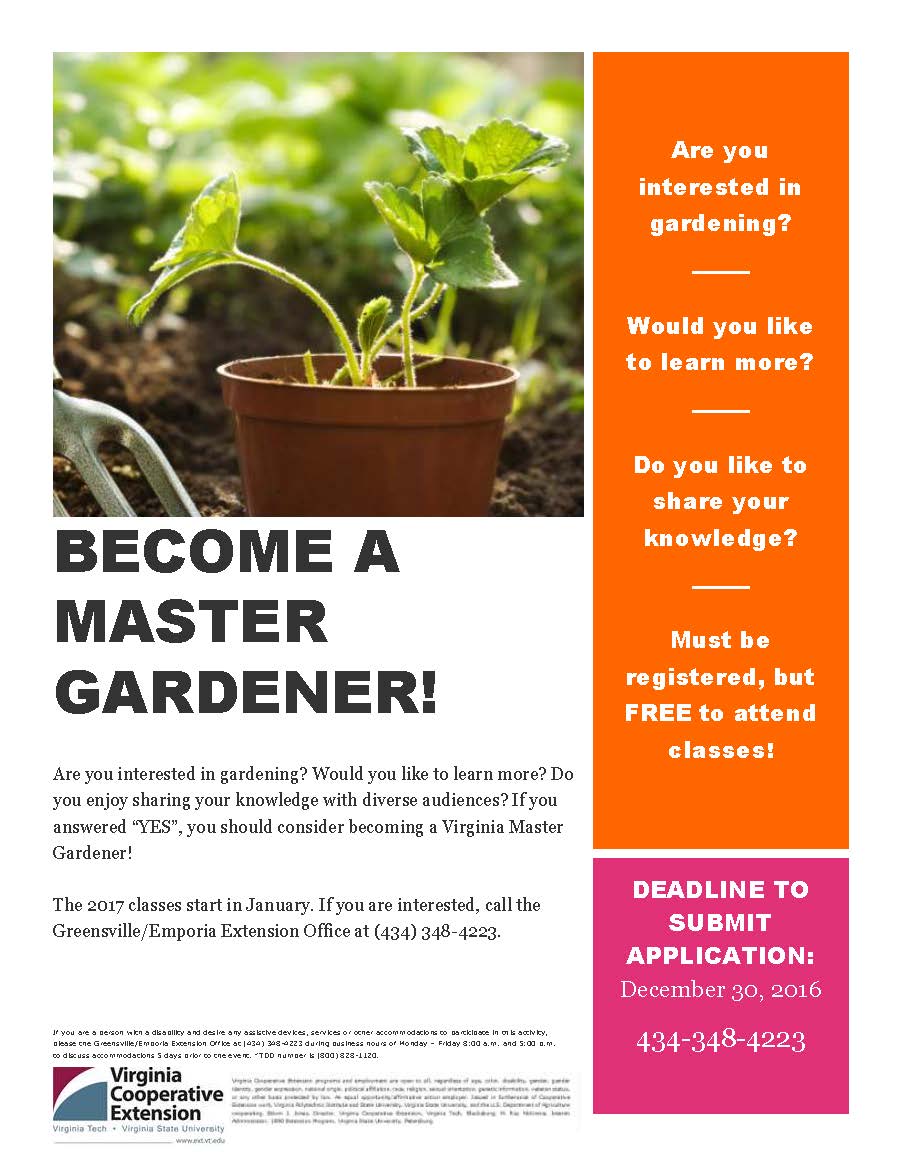 Virginia Cooperative Extension Master Gardener Program: Upcoming EMG Training Class ...