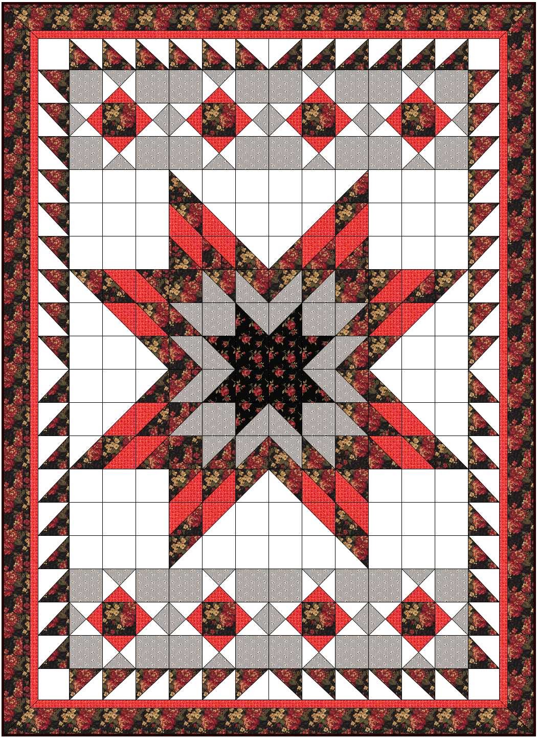 Busy Bee No. 16: Lone Star Quilt ... with Half Square Triangles
