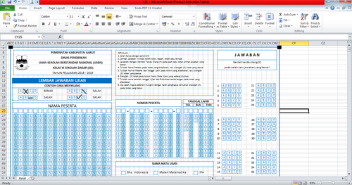 Contoh Format LJK Lembar Jawaban Komputer untuk UN 2019 Jenjang SD SMP ...
