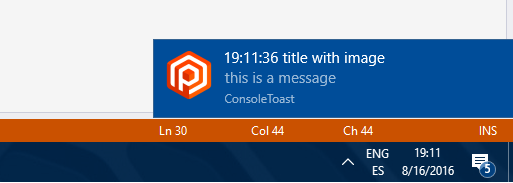 Plastic SCM blog: How to send Windows Toast notifications from Console apps