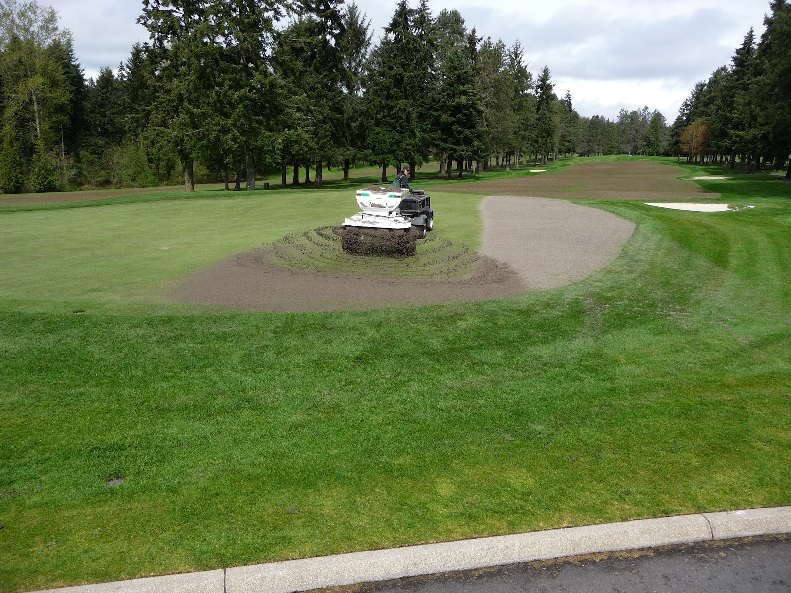 Glendale Country Club: Greens aeration process