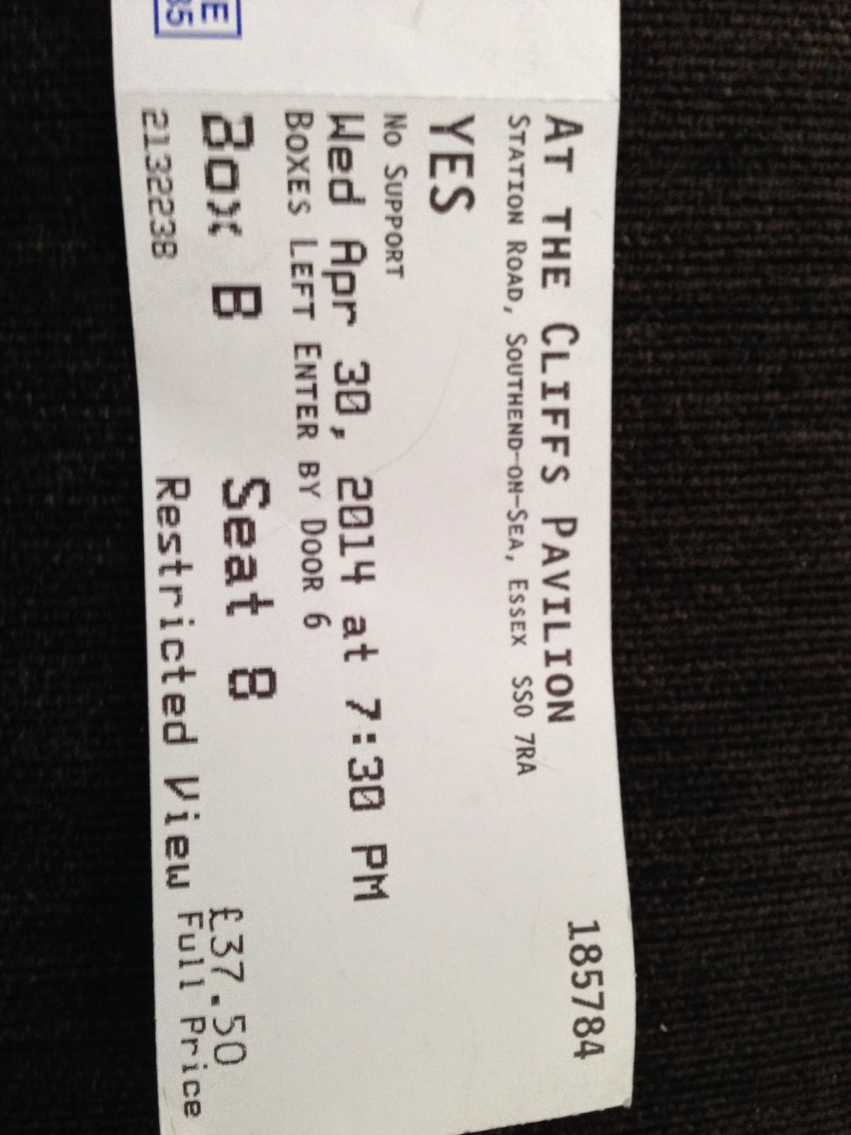 Vet Sounds: Live Review - Yes, Southend Cliffs Pavilion (30th April 2014)