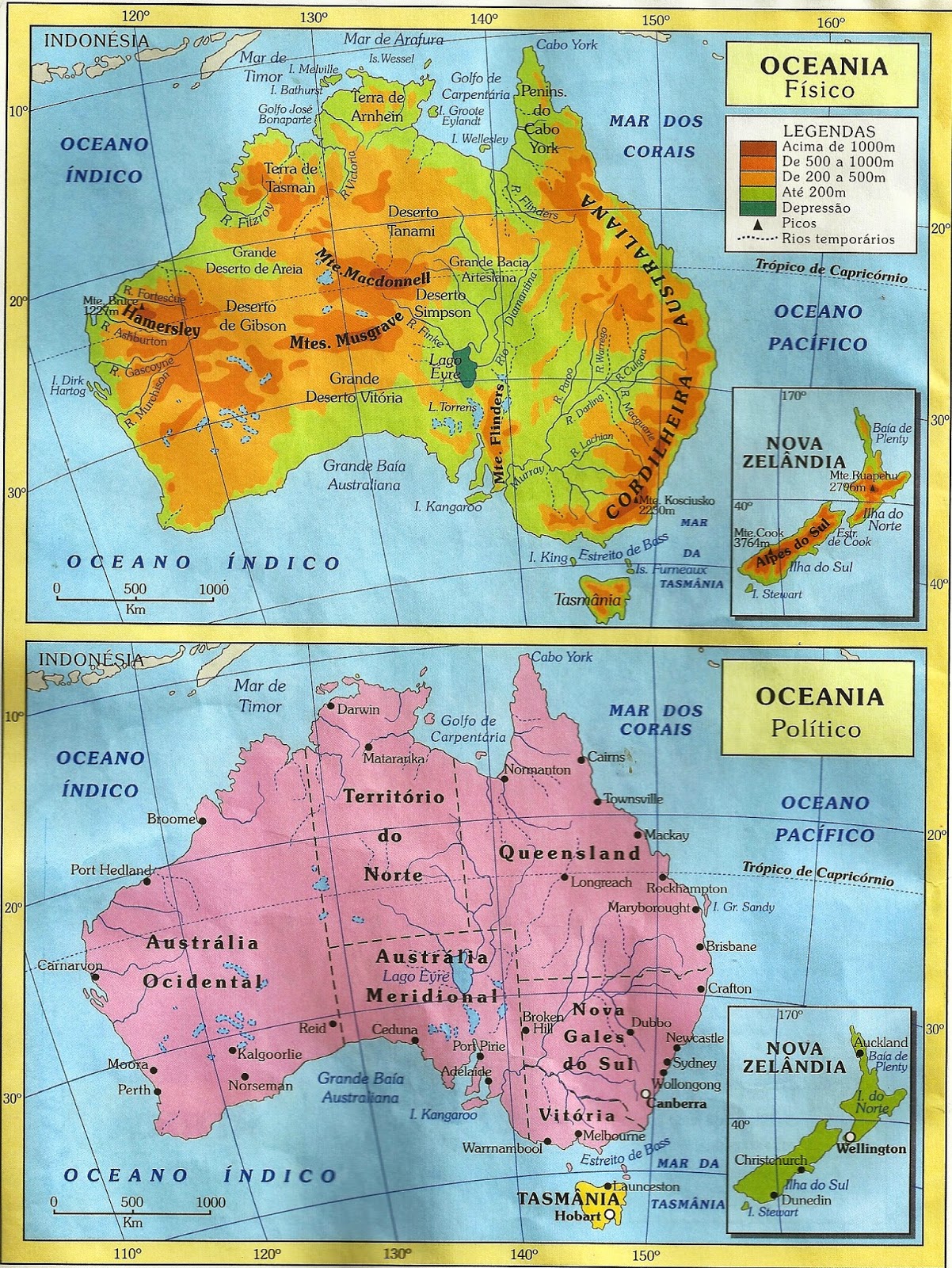 Geografia e Climatologia: OCEANIA: RELEVO E POLÍTICO