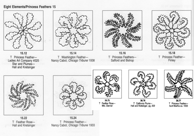 Cloud of Quilt Patterns: Princess Feathers: Plain and Fancy