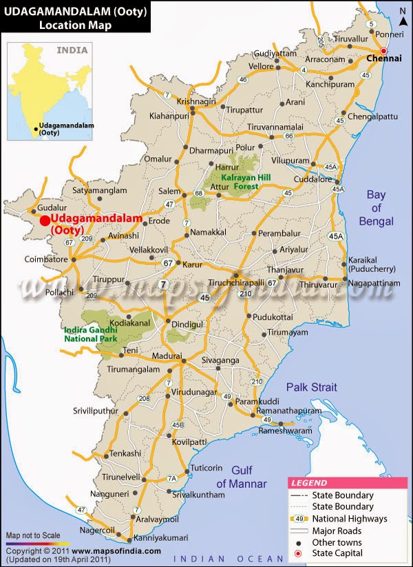 Tamilnadu Tourism: Ooty - Maps