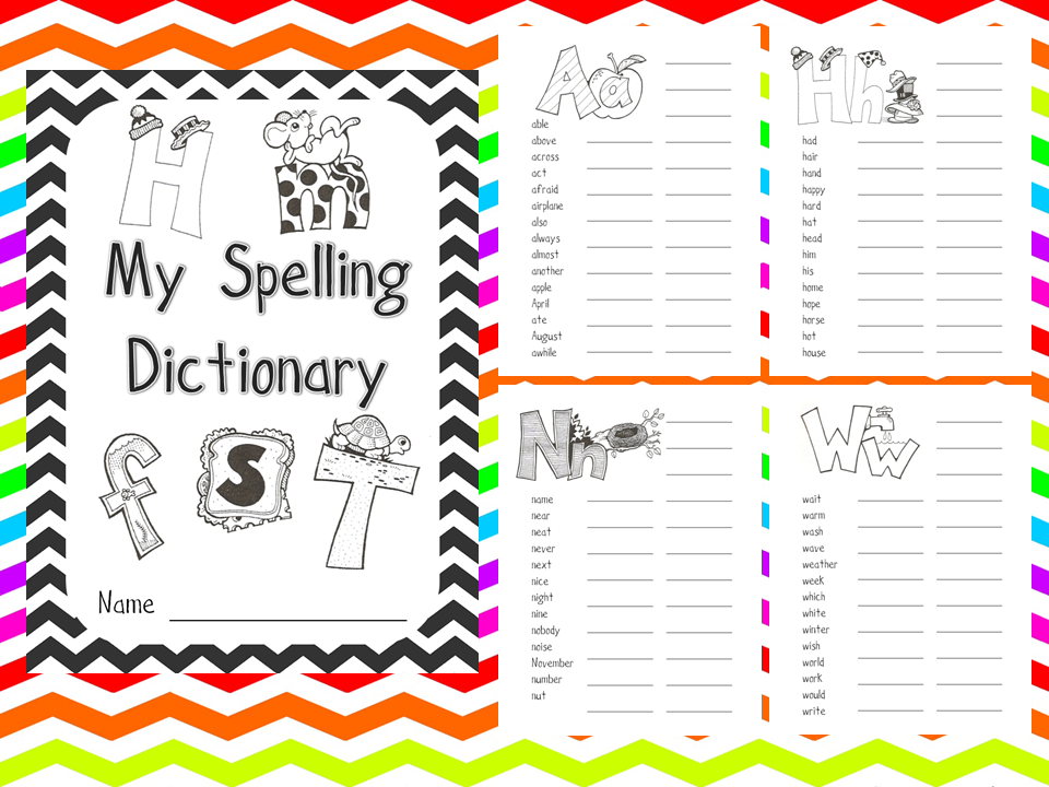 FUNdamentals Of Firsts: Spelling Dictionary Booklet