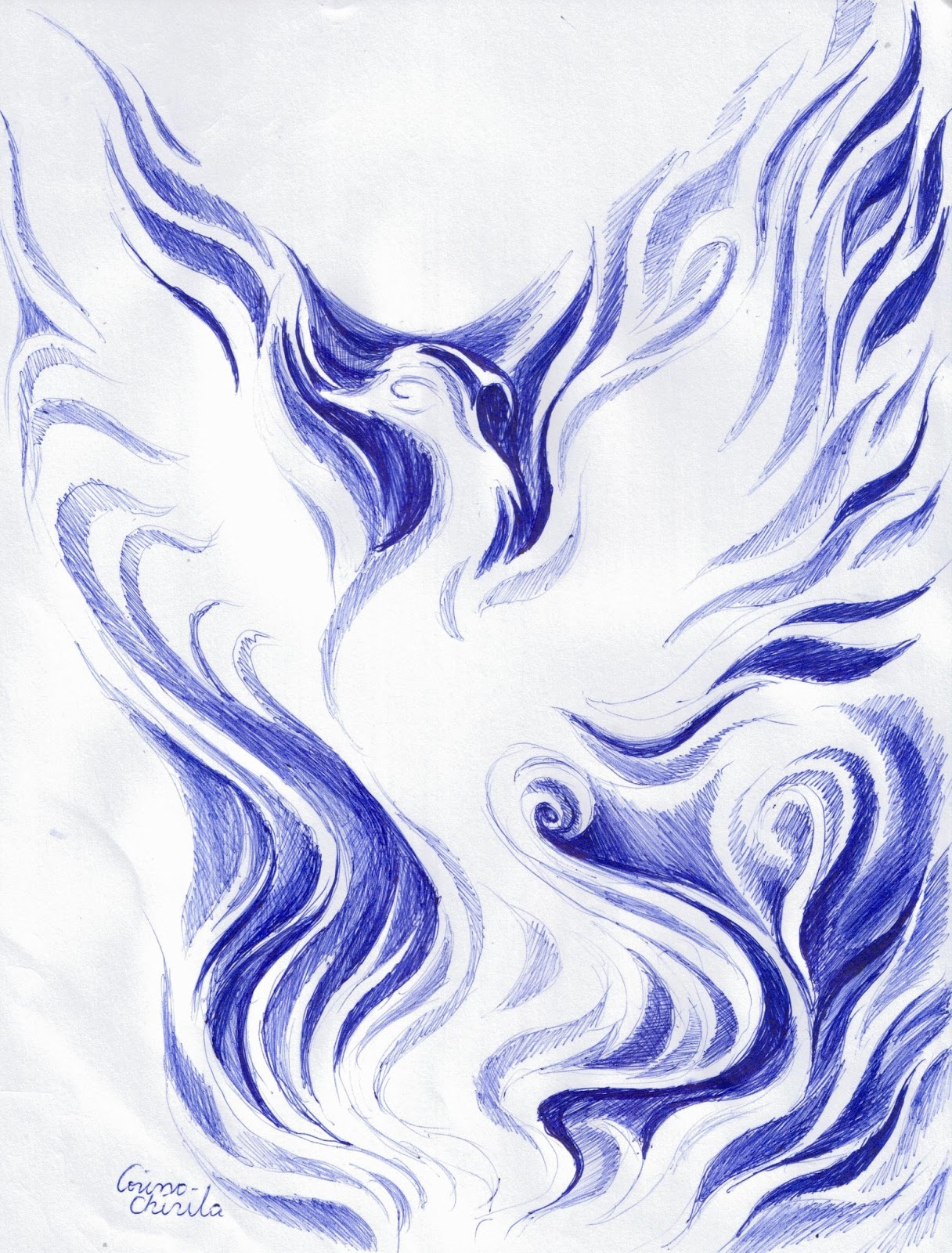 Grafica si pictura de Corina Chirila: Pasarea Phoenix