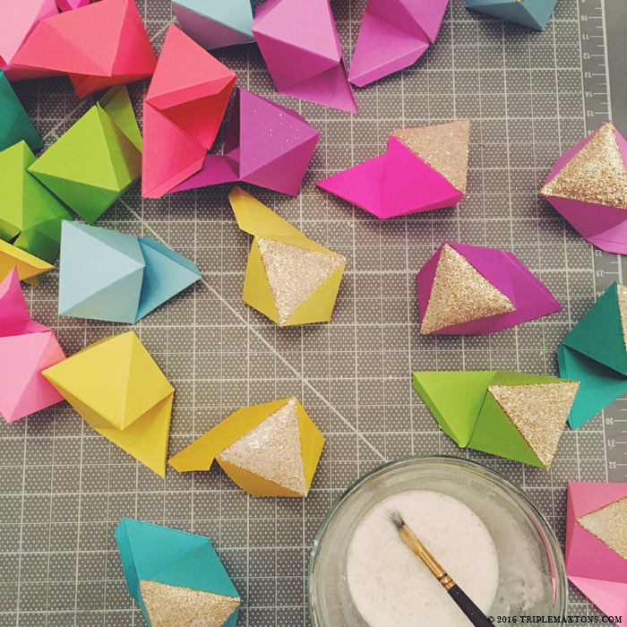 DIY Modern Geometric Rainbow Gem Baby Mobile - Triple Max Tons