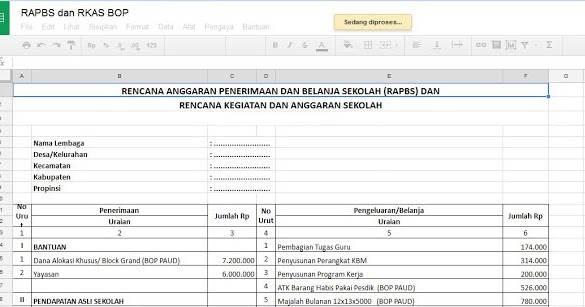Contoh RAPBS PAUD/TK Tahun 2018 | RPPH RKH PAUD, TK, KB, RA, TPA ...