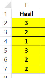 Tips-tips Rumus Excel: Horizontal Counting