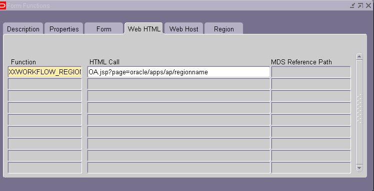 Call Oaf Region In Oracle Workflow