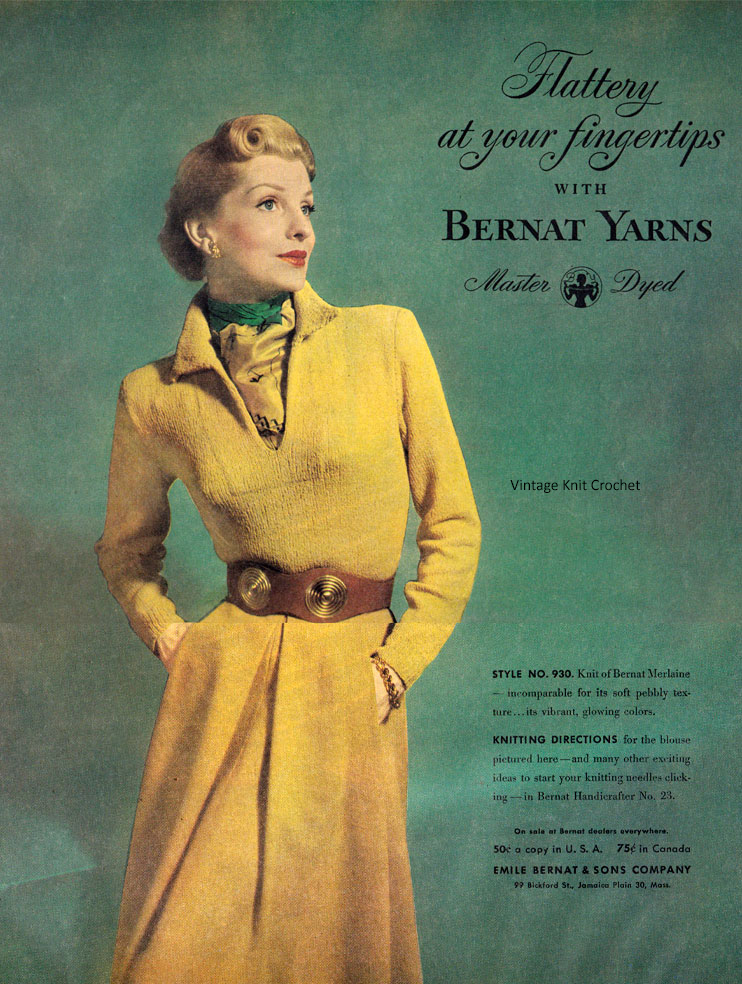 Vintage Knit Crochet - Bits of History: Bernat Merlaine Yarn for ...