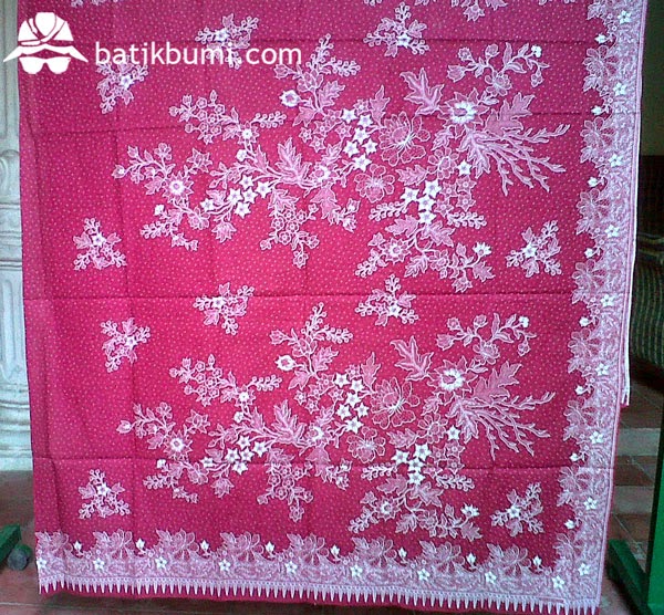 Kain Batik Melati Dasar Merah BP-007A | Koleksi kain batikbumi