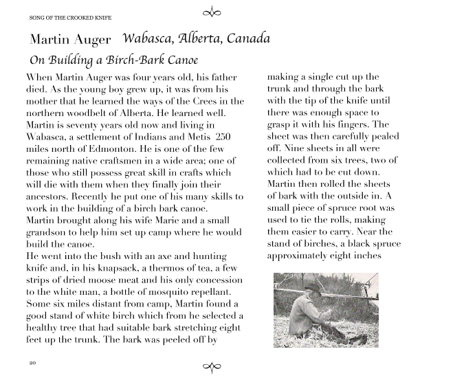 Beaver Bark Canoes: Martin Auger