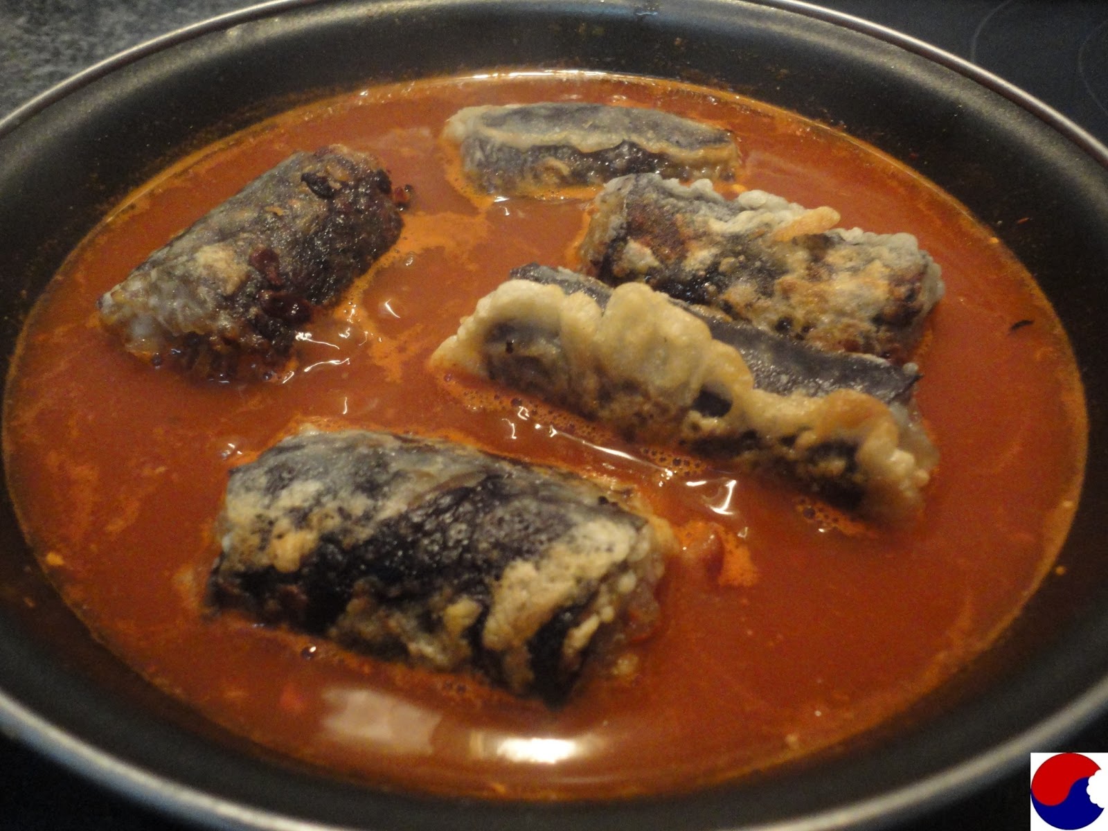 Comiéndome Corea: Kim mari, 김 말이. Comida callejera coreana.