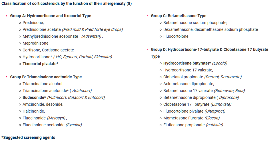 ASK DIS: Allergy : Corticosteroid