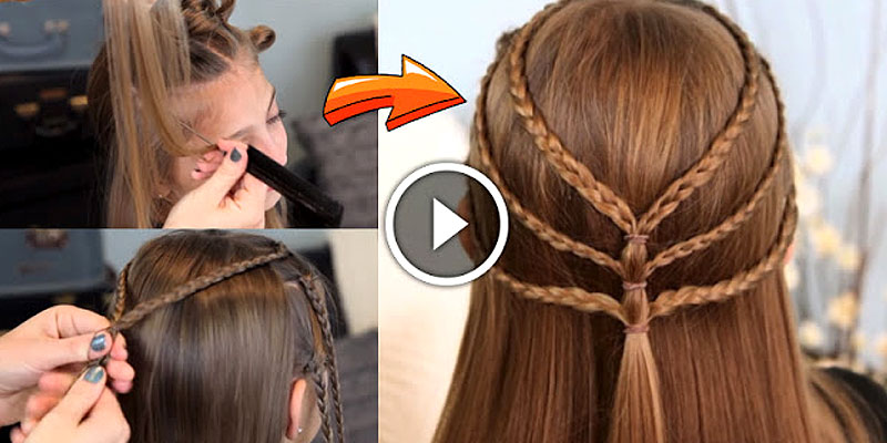 DIY - How To Create Triple-Braided Tieback Hairstyle - The Stylish Life