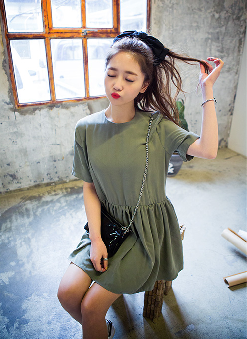 [Chuu] Basic Short Sleeved Dress | KSTYLICK - Latest Korean Fashion | K ...