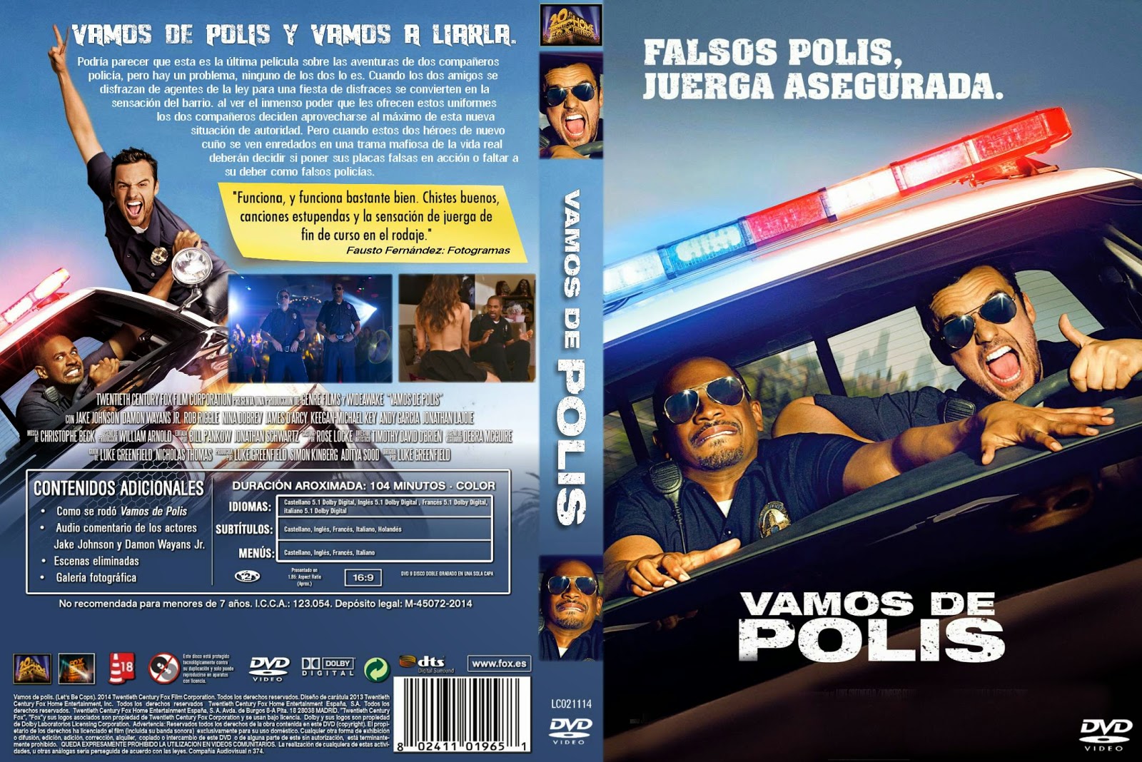 PB | DVD Cover / Caratula FREE: LET'S BE COPS - DVD COVER 2014 ESPAÑOL (*)