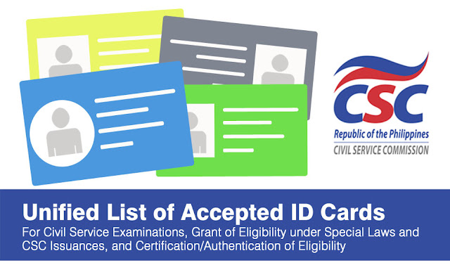 Civil Service Exam PH: Unified List of Accepted ID Cards when ...