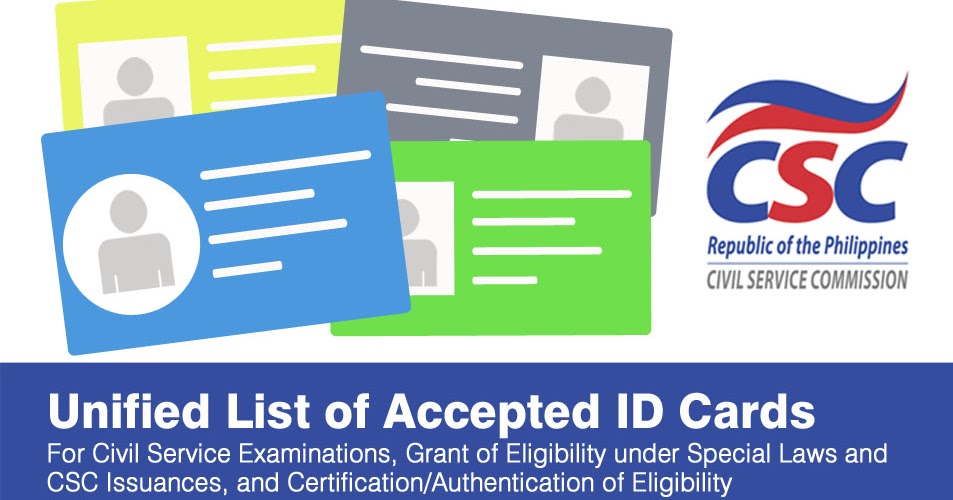 Civil Service Exam PH: Unified List of Accepted ID Cards when ...