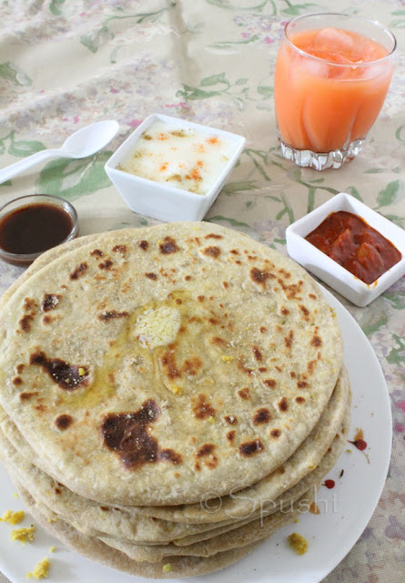 Spusht: Moong Dal Paratha (Indian Flatbread with Split Green Gram Stuffing)