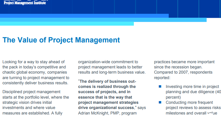 3ap: WHITE PAPER | «The Value of Project Management»