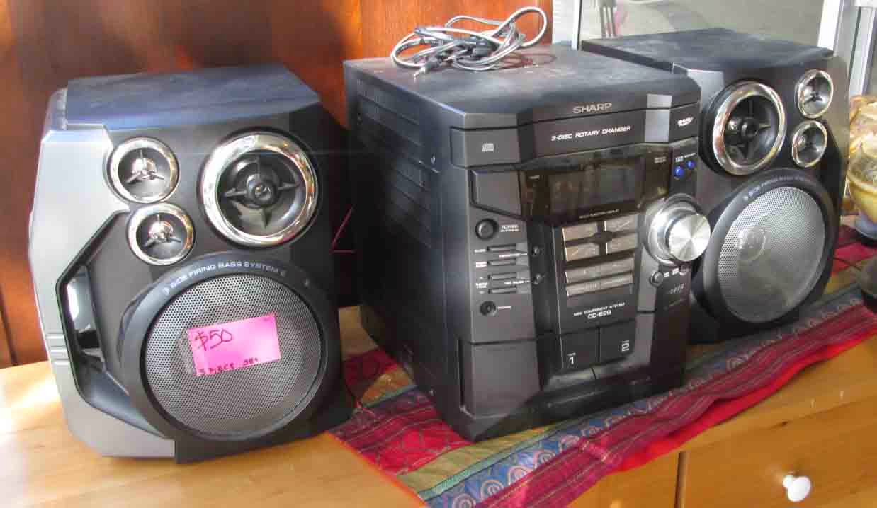 UHURU FURNITURE & COLLECTIBLES: SOLD Sharp Stereo System - $20 / all
