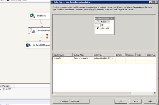Sqlcastle Issues While Importing Data From Excel To Sql Using Ssis 1 Uniqueidentifier Column