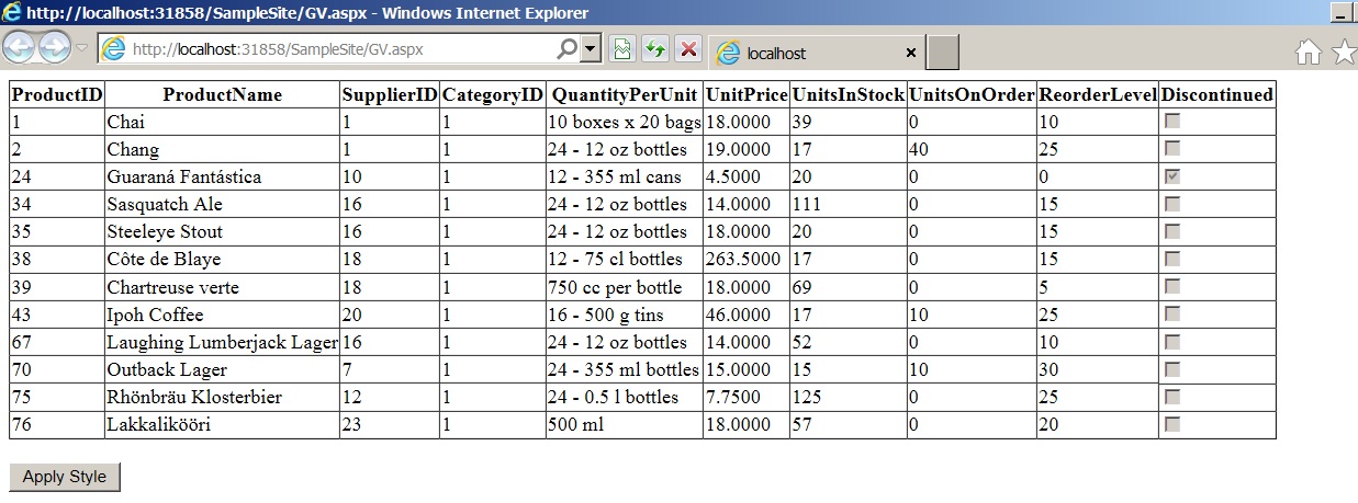 Nitin Sharma's Opus: Apply Custom Style to Gridview using Style class ...