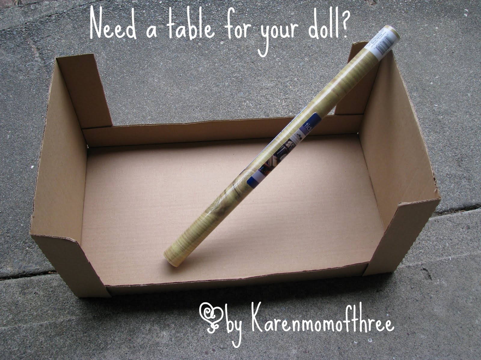 Karen Mom of Three's Craft Blog: Need a doll table? Make one like I did!