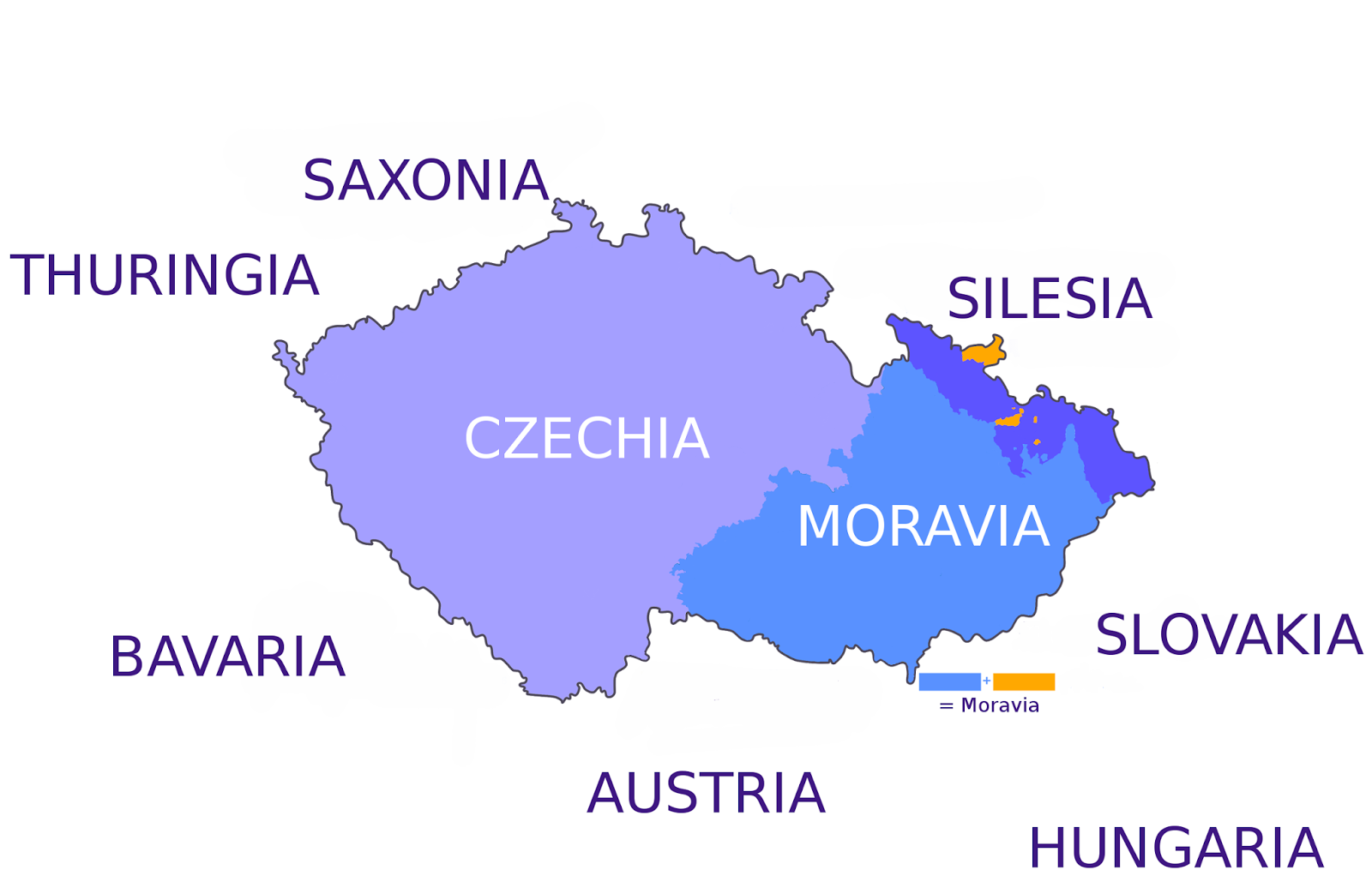 Moravská orlice: Czechia (Čečíja, amer. angl. Čečia) = Čechy, Moravia ...