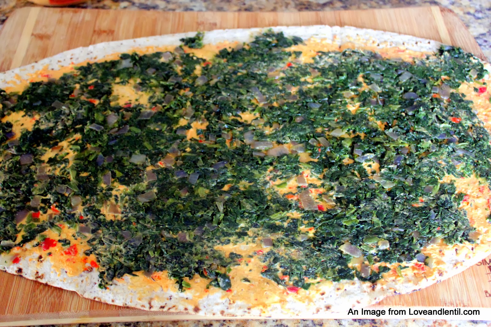 Love & Lentil: Onion Spinach Lavash Rolls